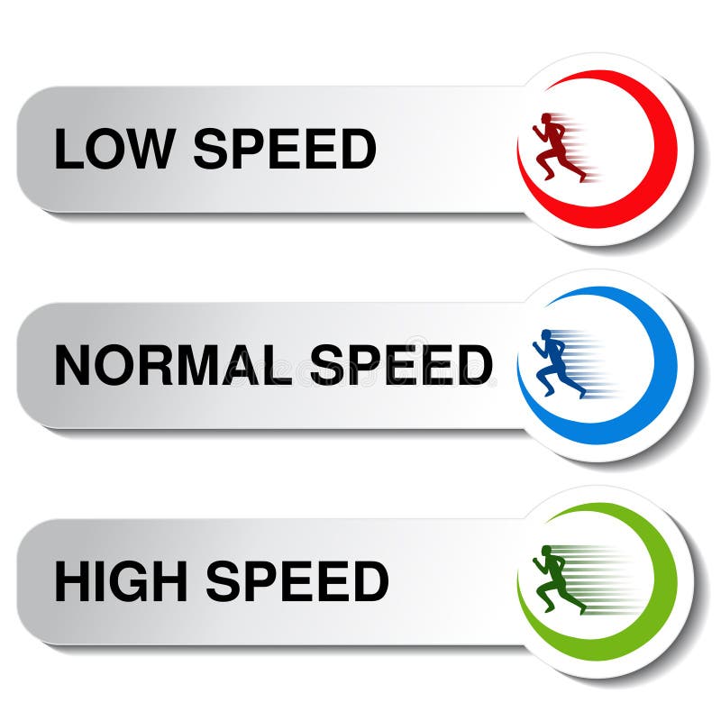 Button of Speed - Low, Normal, High Stock Vector - Illustration of ...