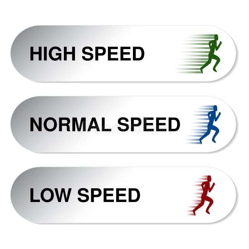 Button of Speed - Low, Normal, High Stock Vector - Illustration of ...