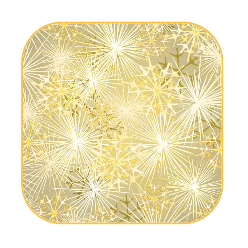 Button Square New Year Fireworks Gold Background Vector Stock Vector ...