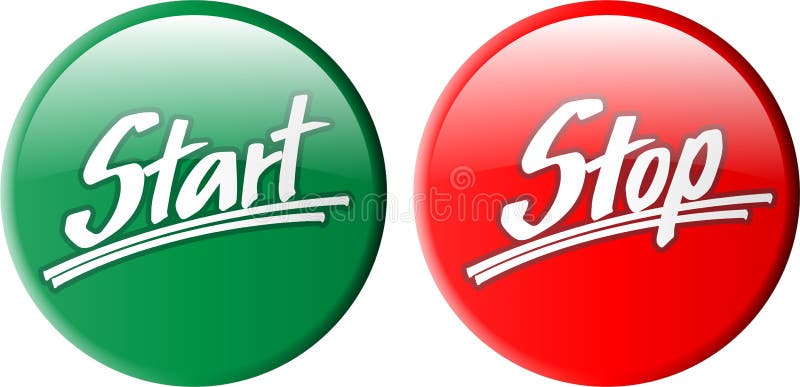 Button_start_stop stock vector. Illustration of glossy - 14732774