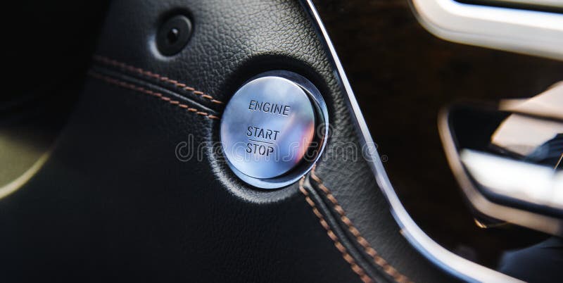 Button Start Stop Engine Business Car at Shallow Depth of Field Stock ...