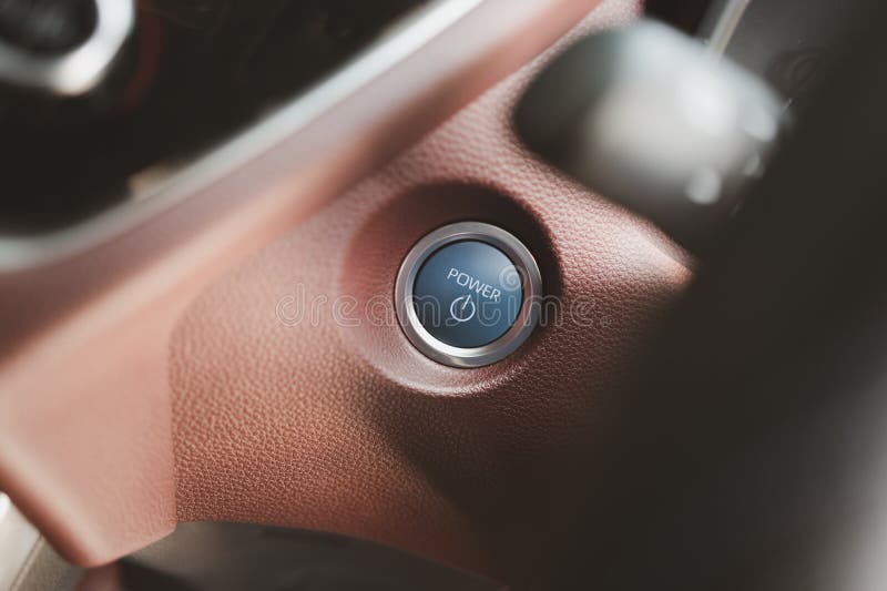 Button Start and Turn Off the Ignition of the Car Engine, Electric Key ...