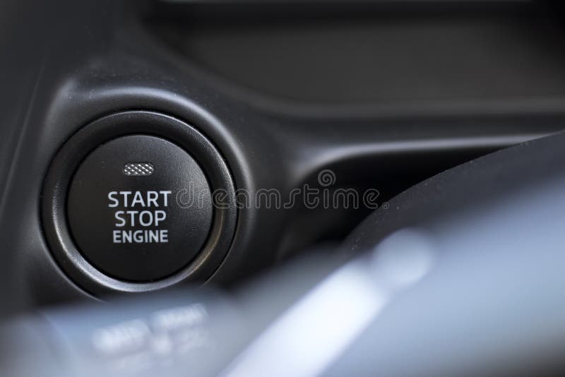 Button for Starting and Turning Off the Engine of the Car. Stock Image ...