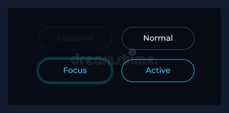 Button States UI Elements Kit Stock Vector - Illustration of website ...