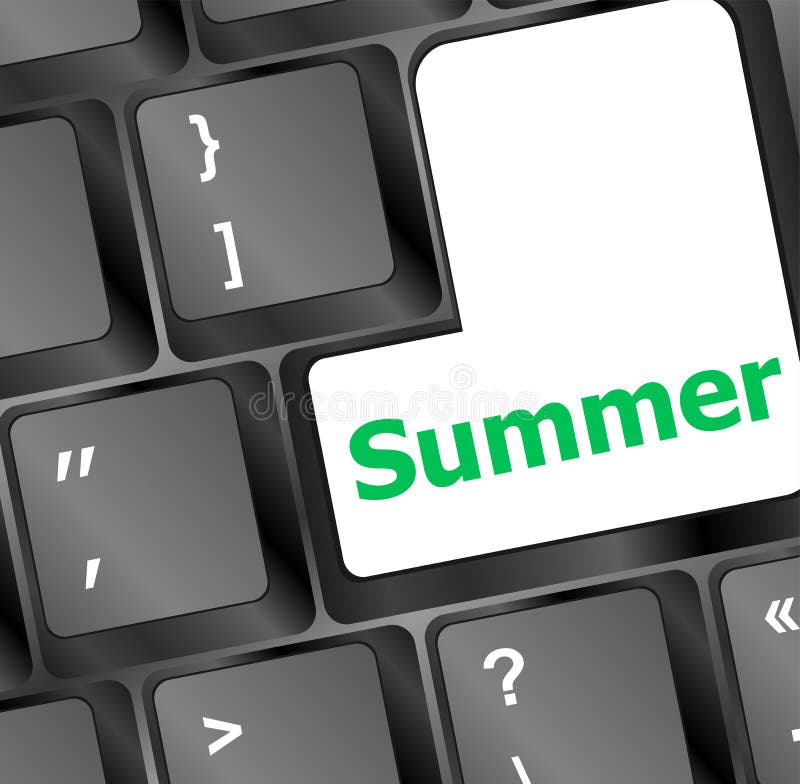 Button Summer on Computer Keyboard Stock Illustration - Illustration of ...