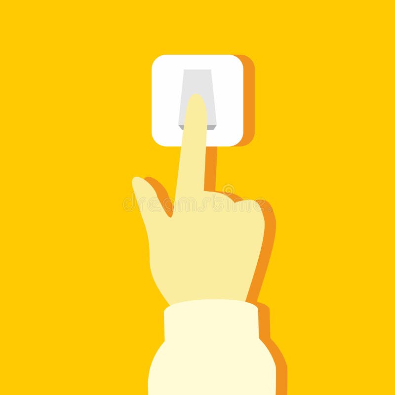 Button Switch Hand Gesture Vector Illustration Graphic Stock Vector ...