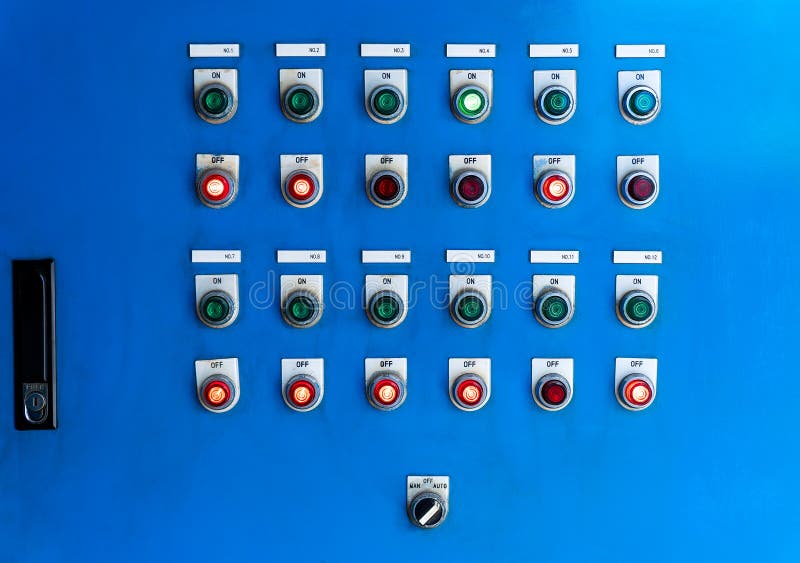 Button Switch Panel for on-off Machines. Stock Photo - Image of design ...