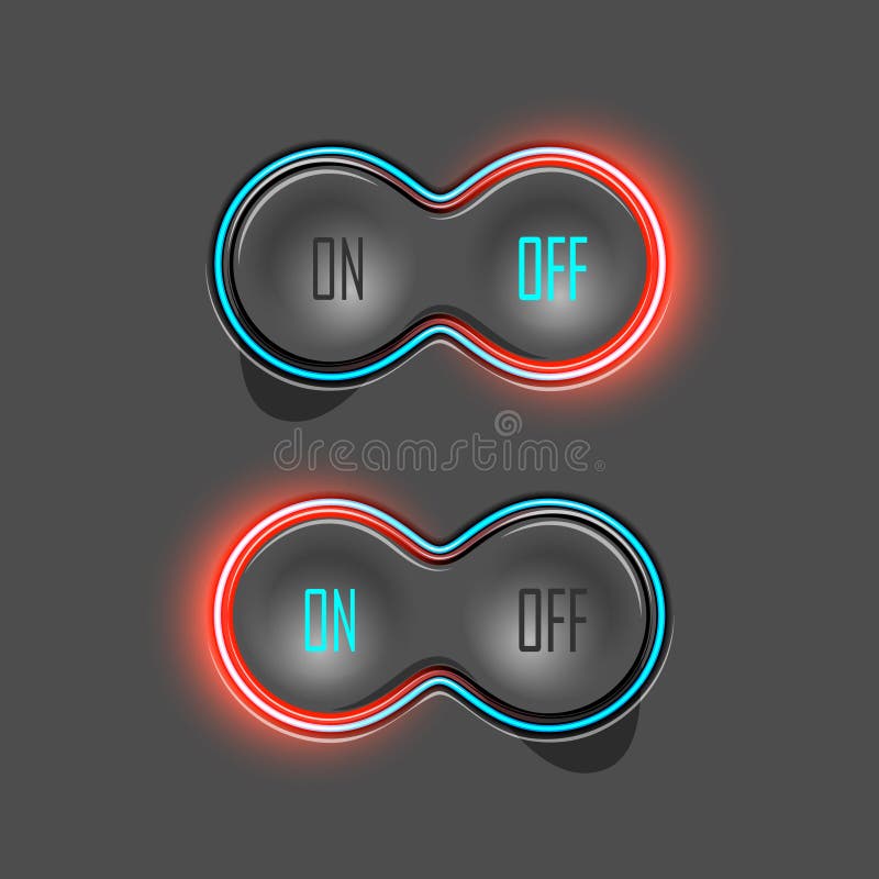 Button Switches with Backlight. on and Off. Stock Stock Vector ...