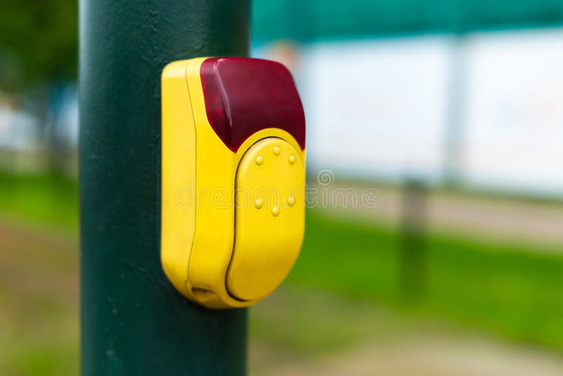 Lights on a Pedestrian/Cyclist Crossing Toucan Crossing, United Kingdom ...