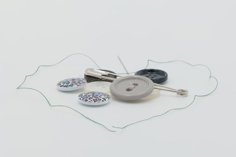 Button, Tailoring, Handicraft, Tools, Materials, Background, Whi Stock ...