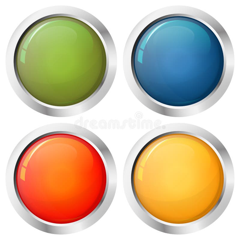 Button Template Four Colors Stock Vector - Illustration of internet ...
