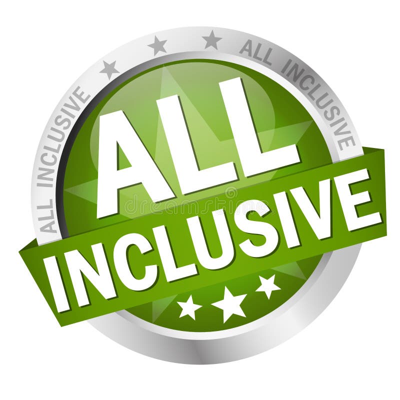 Web Button - All Inclusive - Vector Illustration - Isolated on White ...