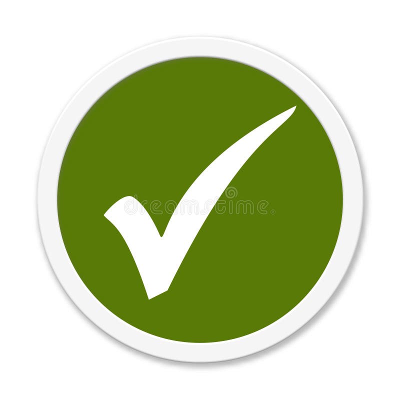 Button with tick symbol stock illustration. Illustration of sign ...