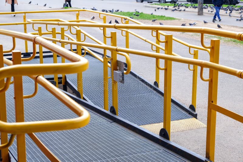 Ramp Way with Stainless Steel Handrail for Support Wheelchair Disabled ...