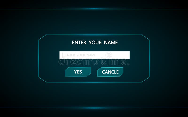 Button To Enter the Name in the Game.Ui Technology Futuristic Interface ...