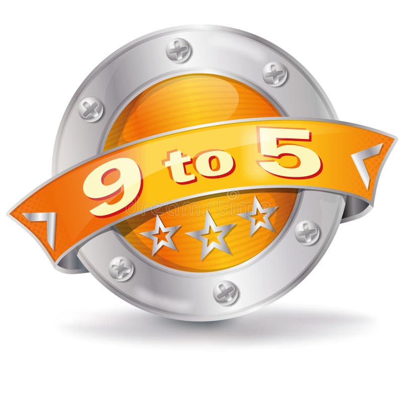 Button with 9 To 5 Office Time Stock Vector - Illustration of everyday ...