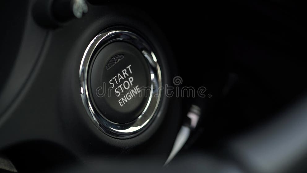 Button To Start the Car Engine Stock Image - Image of electric, bokeh ...