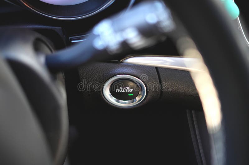 Button To Start the Car S Engine. Car Interior. Car Electronics. Modern ...