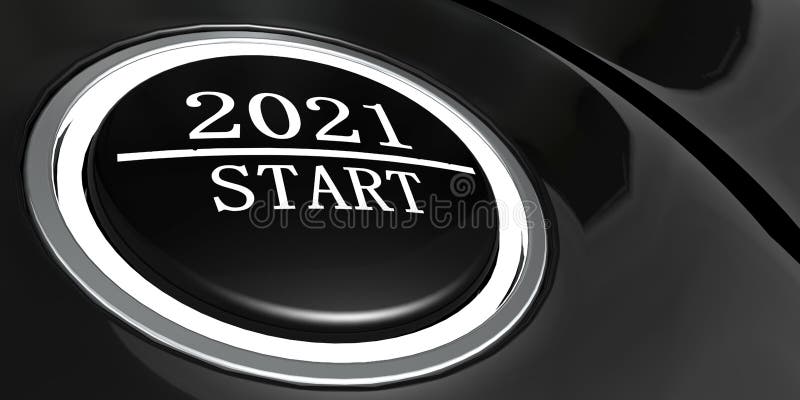Button to start year 2021 stock illustration. Illustration of date ...