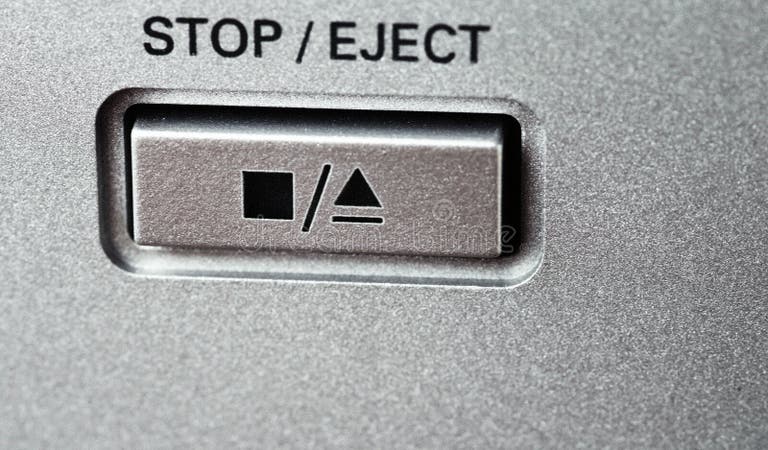 Button To Stop and Eject with Symbols on the Control Panel. Stock Image ...