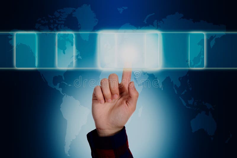 Woman S Hand and Touch Screen with Binary Code Stock Photo - Image of ...