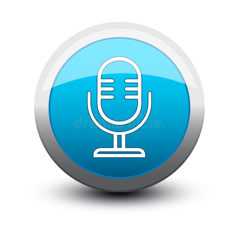 Button Vocal Microphone Blue Stock Vector - Illustration of isolated ...