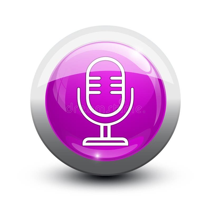 Button Vocal Microphone Pink Stock Vector - Illustration of ...