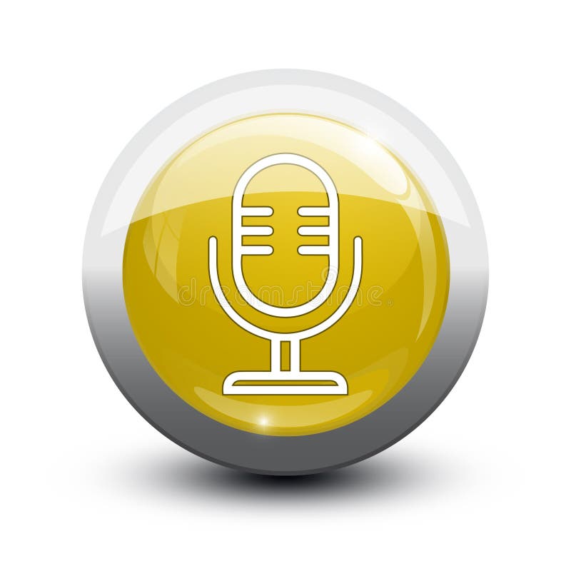 Button Vocal Microphone Yellow Stock Vector - Illustration of object ...