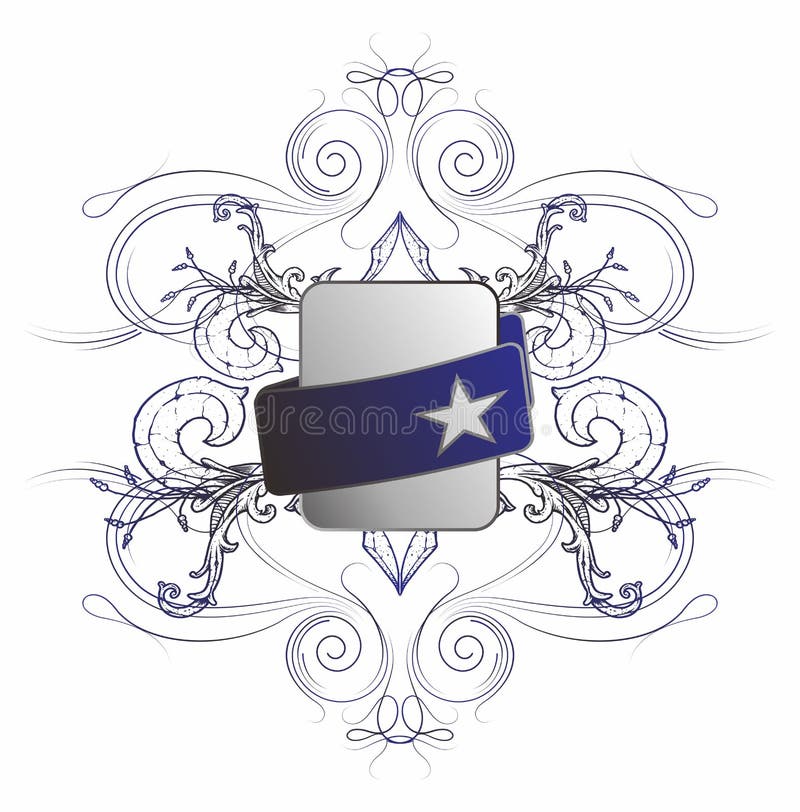 Button Web Star Floral Blue Stock Vector - Illustration of market ...