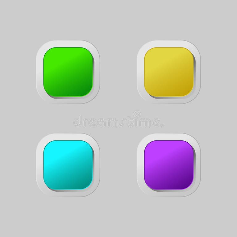 Button Web Ui and Ux Glass Morphism Colorful Isolated Stock Vector ...