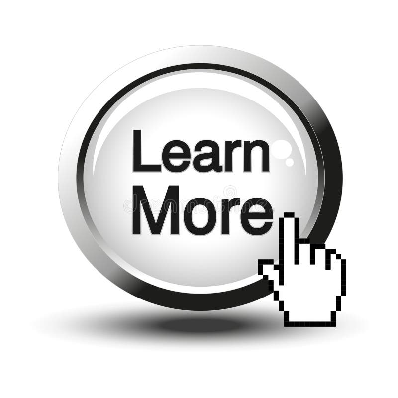 Button for Website or App. Button - Learn More, Circular Chrome Sign ...