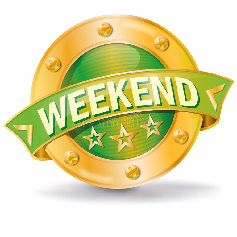 Button with weekend stock vector. Illustration of office - 110614876