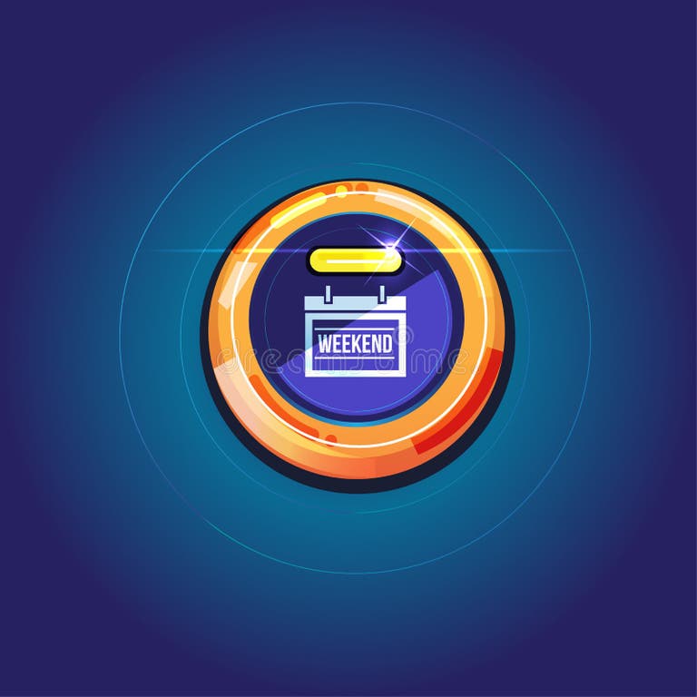 Button with Weekend Icon. Start Your Weekend Concept - Vector Stock ...