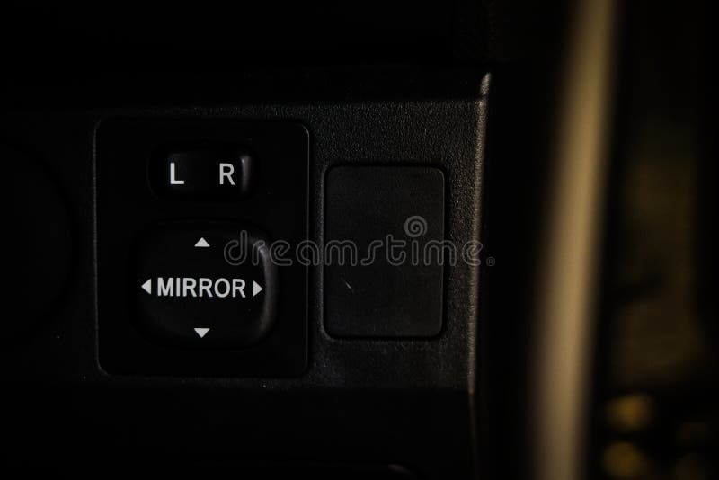Button White Arrow Mirror for Adjust the Side Mirror Stock Photo ...