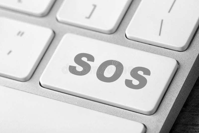 Button with Word SOS on Computer Keyboard. Rescue Concept Stock Photo ...