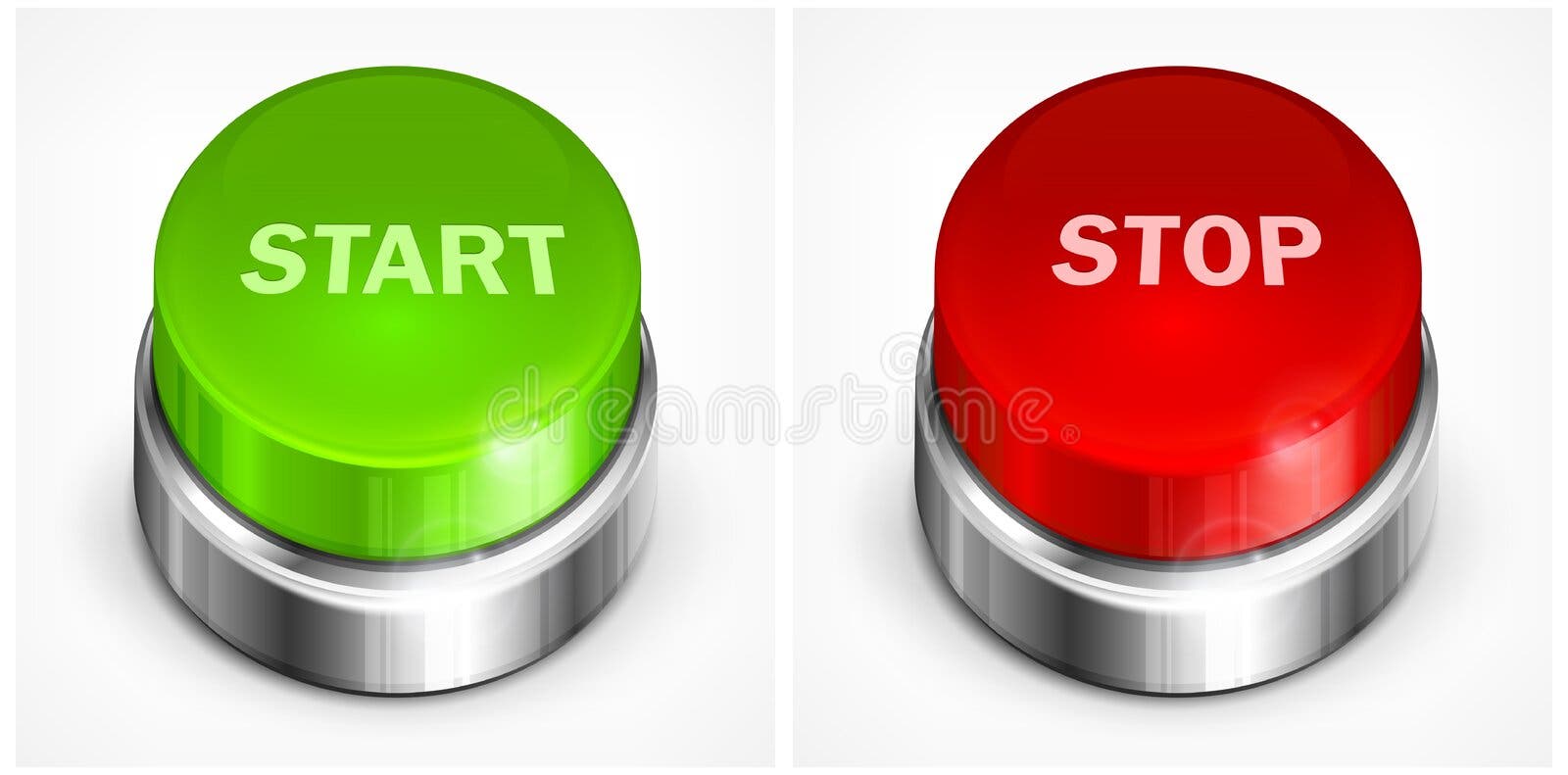 Red Buttons for Stop & Start Stock Illustration - Illustration of ...