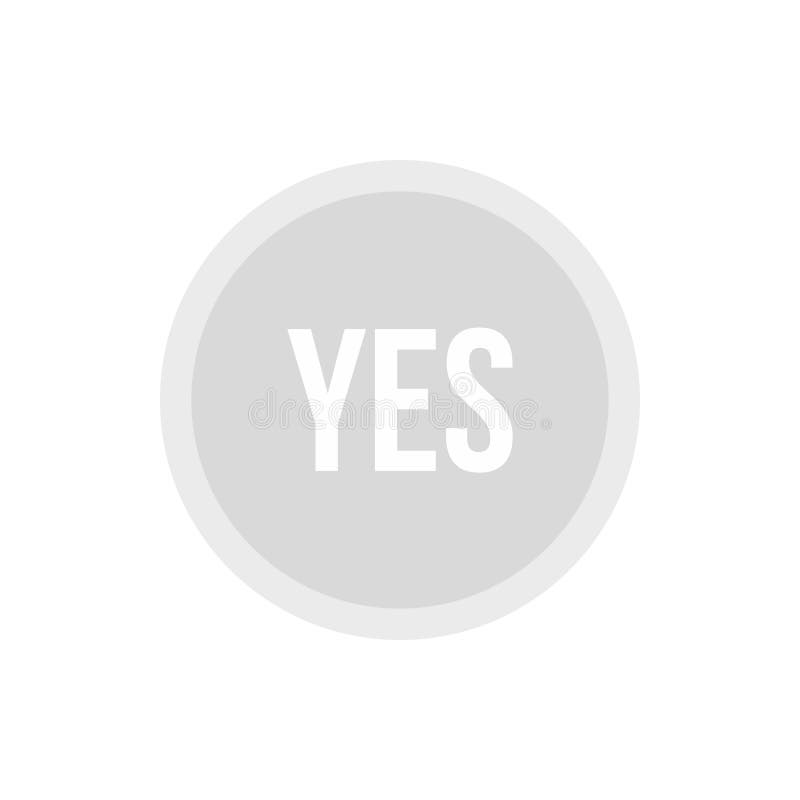 Button Yes Icon, Flat Style Stock Vector - Illustration of check, blank ...