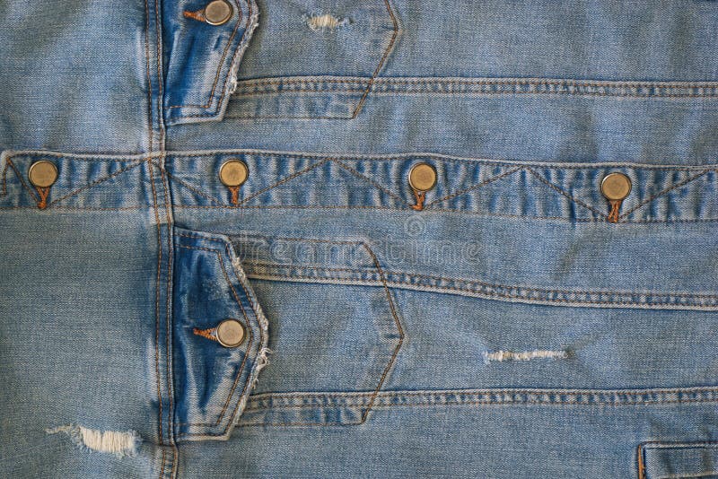 Buttoned Denim Jacket Close-up Stock Image - Image of abstract, detail ...