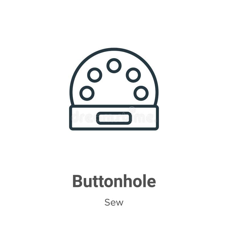 Buttonhole Flat Sketch Vector Illustration Set, Different Types of ...