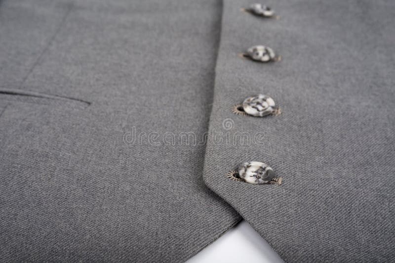 Buttonholes on the Vest Under the Suit Stock Image - Image of sewing ...