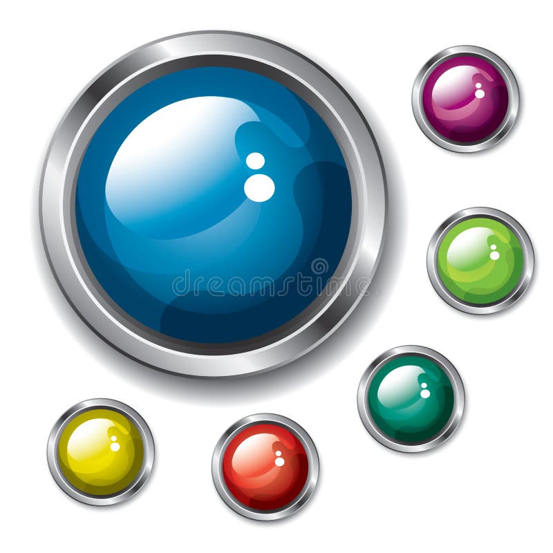 Set of colored buttons stock vector. Illustration of plastic - 50796468