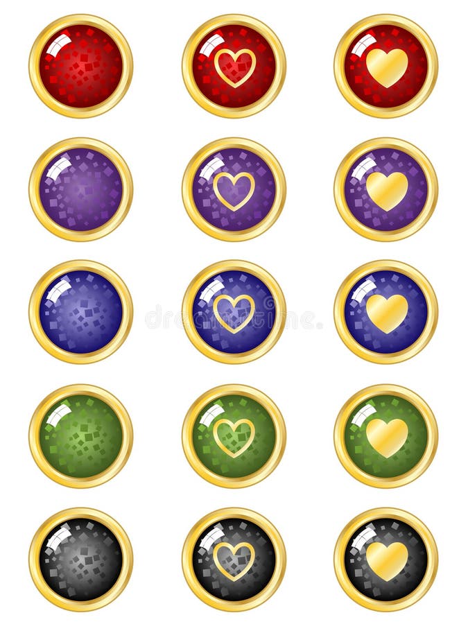 Funny Cartoon Colorful Round Buttons Stock Illustration - Illustration ...