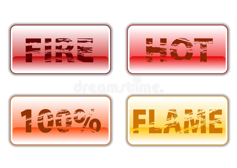 Fire Buttons stock vector. Illustration of fire, clipart - 4904015
