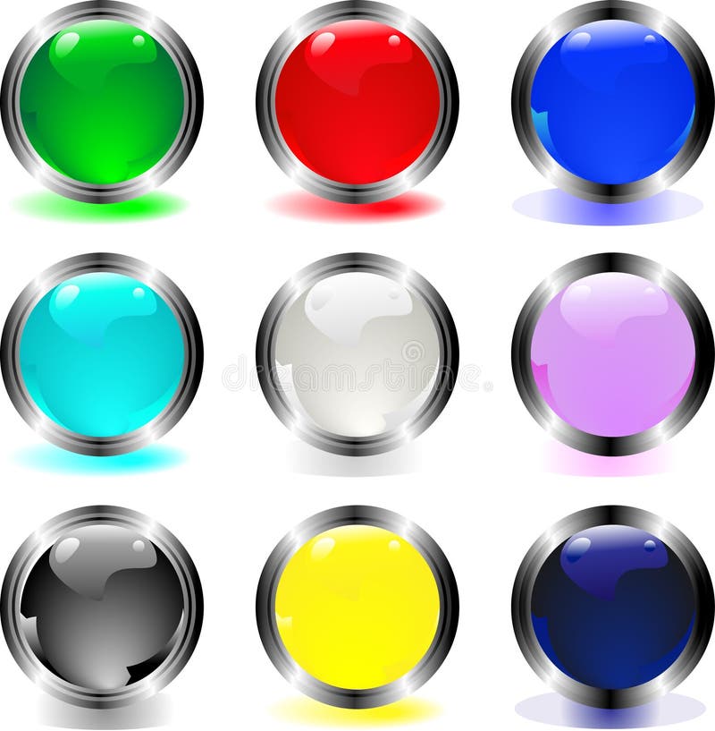 Buttons, glossy web stock vector. Illustration of round - 14916412