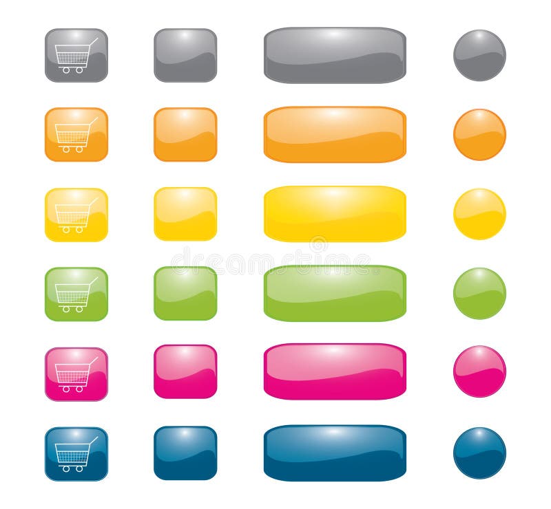 Buttons stock vector. Illustration of button, chrome - 25286277