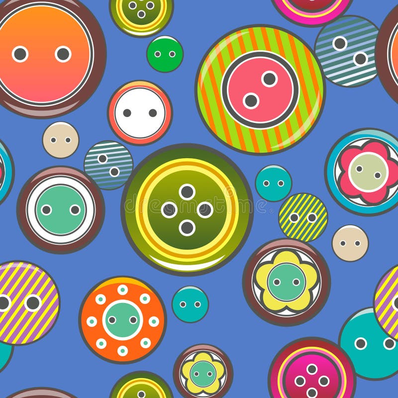 Vintage Buttons Sew Seamless Pattern in Orange Stock Vector ...