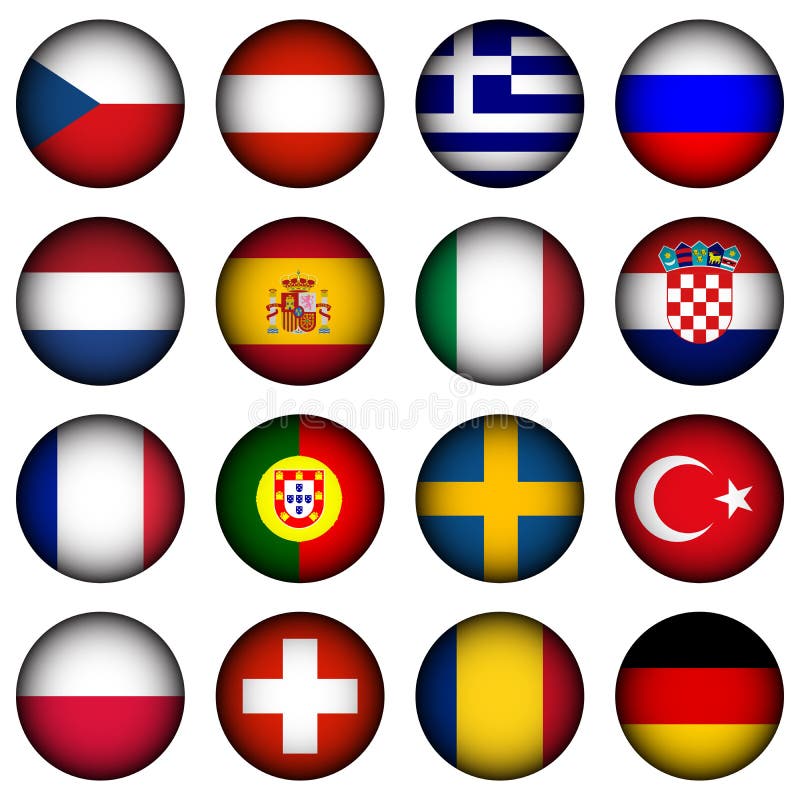 Glossy Buttons European Countries Flags Euro 2016 Stock Vector ... Glossy Buttons European Countries Flags Euro 2016 Stock Vector ...