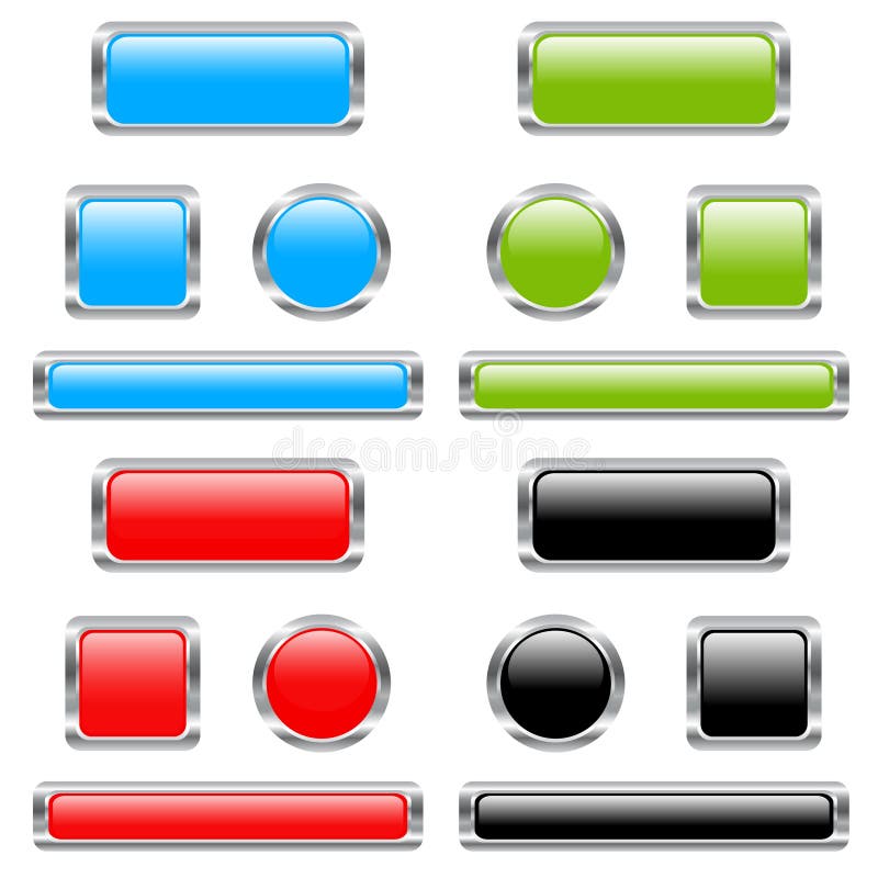 Upload, Download & Play Wide Buttons Stock Vector - Illustration of ...