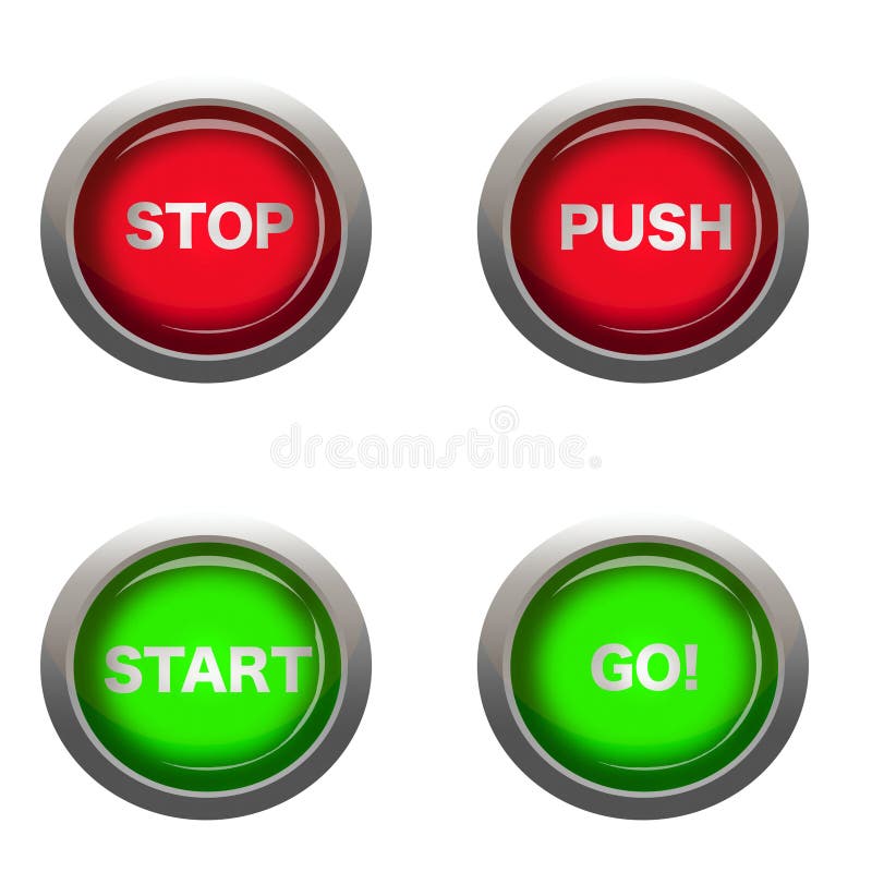 Green Action Buttons stock vector. Illustration of chrome - 29629426