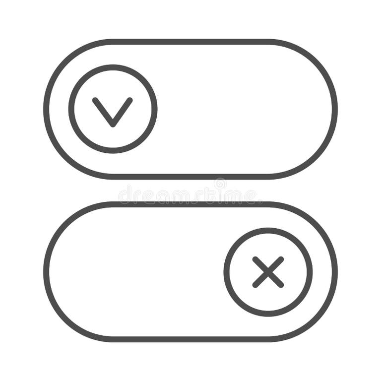 Buttons for Active and Inactive Program Add on Thin Line Icon, Pcrepair ...